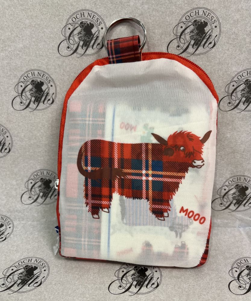 Bag - Folding Shopping Bag Highland Cows Pattern - Loch Ness Gifts